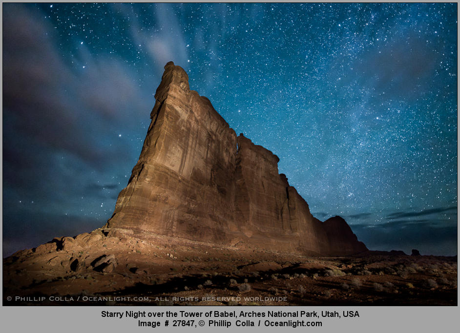 Starry Night over the Tower of Babel, Arches National Park, Utah ...